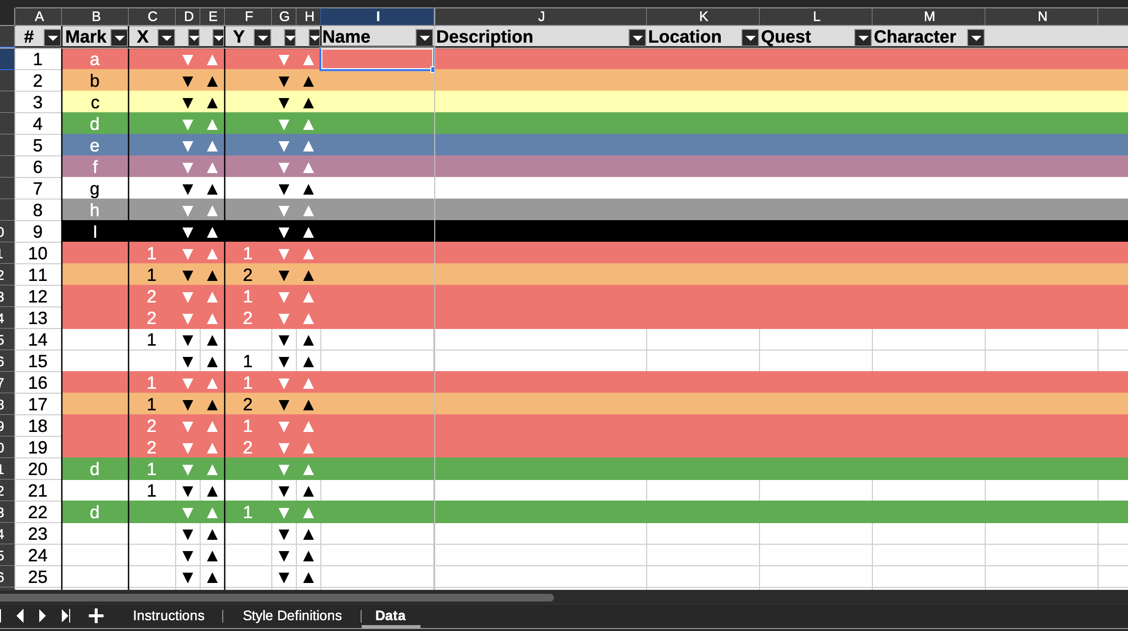 Game Utility Spreadsheet | eruciform.com